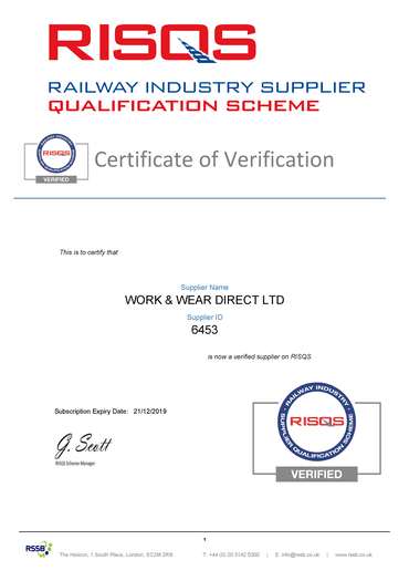Work & Wear Direct are Now RISQS Verified | Work & Wear Direct